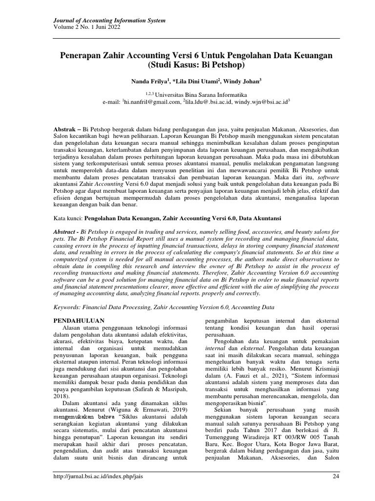 Jurnal Zahir Accounting Versi 6 | PDF