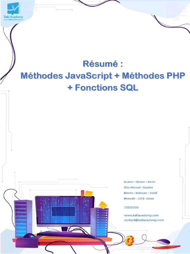 Résumé Méthodes JS + Méthodes PHP + Fonctions SQL | PDF
