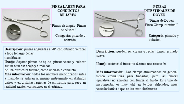Funciones de Pinzas Lahey y Doyen | PDF | Hogar, jardinería y bricolaje