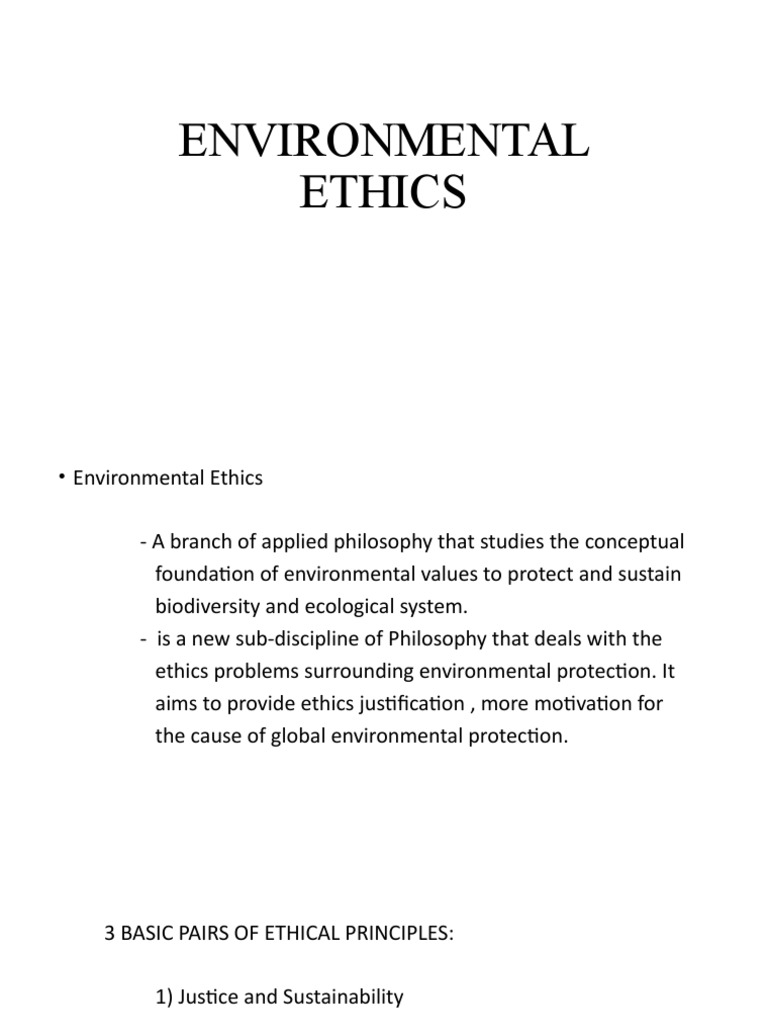 Environmental Ethics | PDF | Sustainability | Environmental Ethics