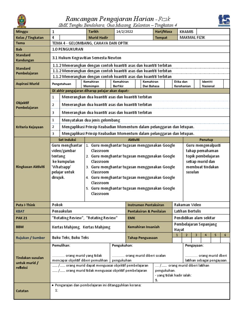 RPH FIZIK T4.docx | PDF