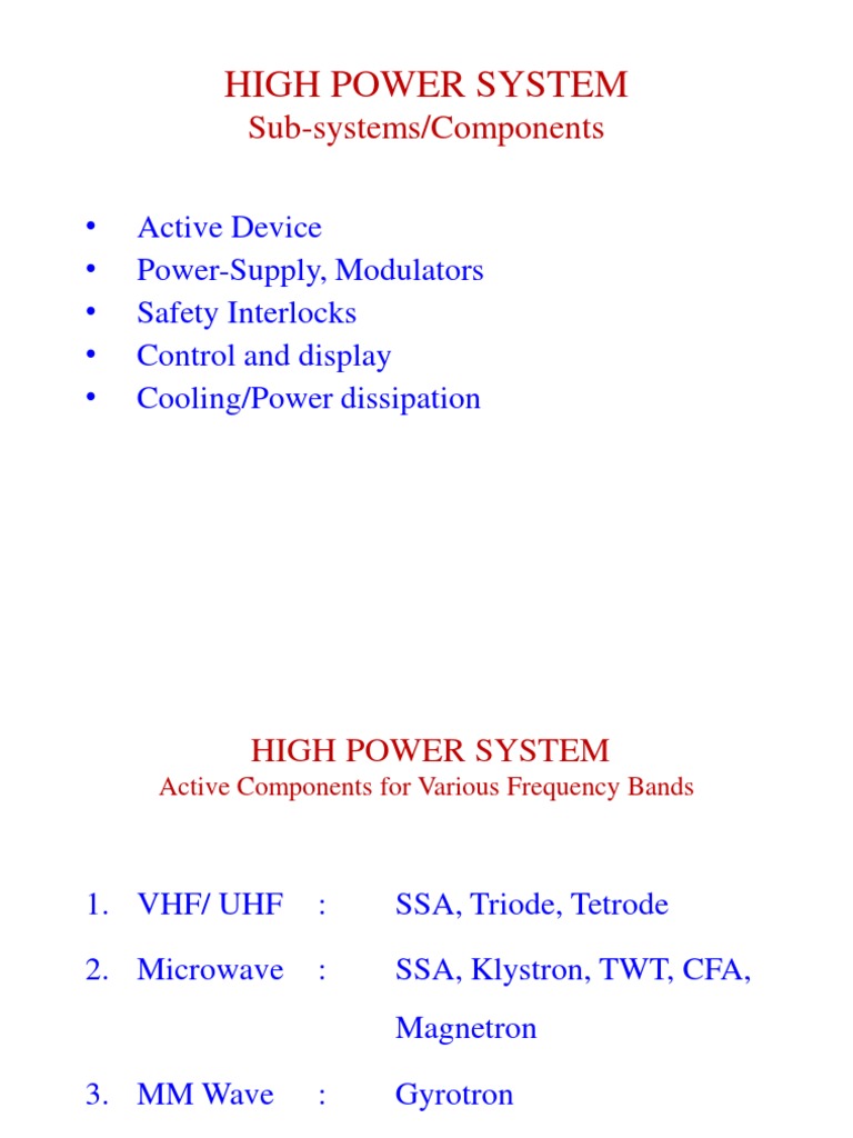 Introduction_high_Power_System_Transmitter | PDF | Amplifier | Microwave