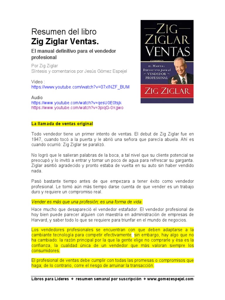 Zig-Ziglar-Ventas Otro | Descargar gratis PDF | Cliente