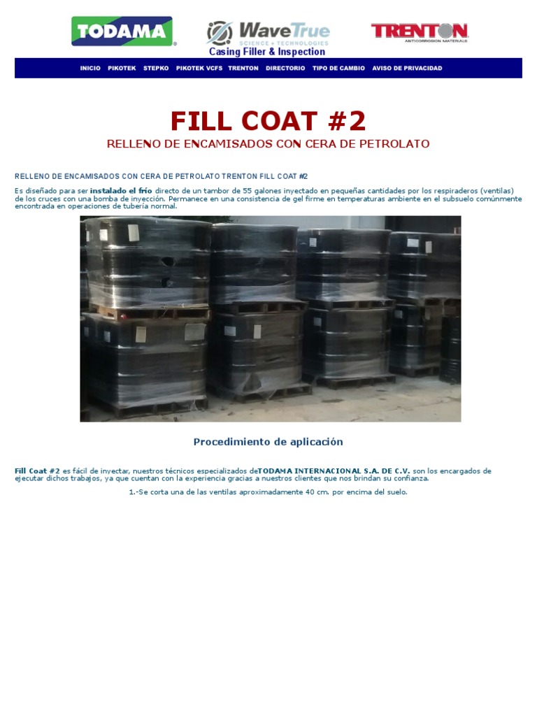 Aplicación Fill Coat #2 | PDF | Química | Materiales