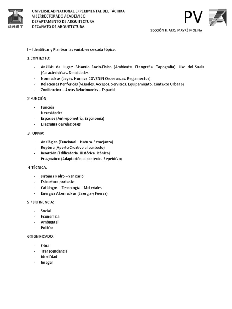 Lista de Variables. Actividad 7. María Valenzuela | PDF | Hormigón | Zonificación