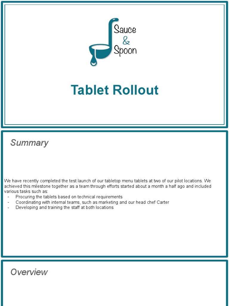 Tablet Rollout Test Results | PDF