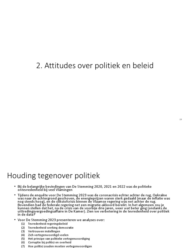 De Stemming 2023 - Politiek Vertrouwen PDF | PDF