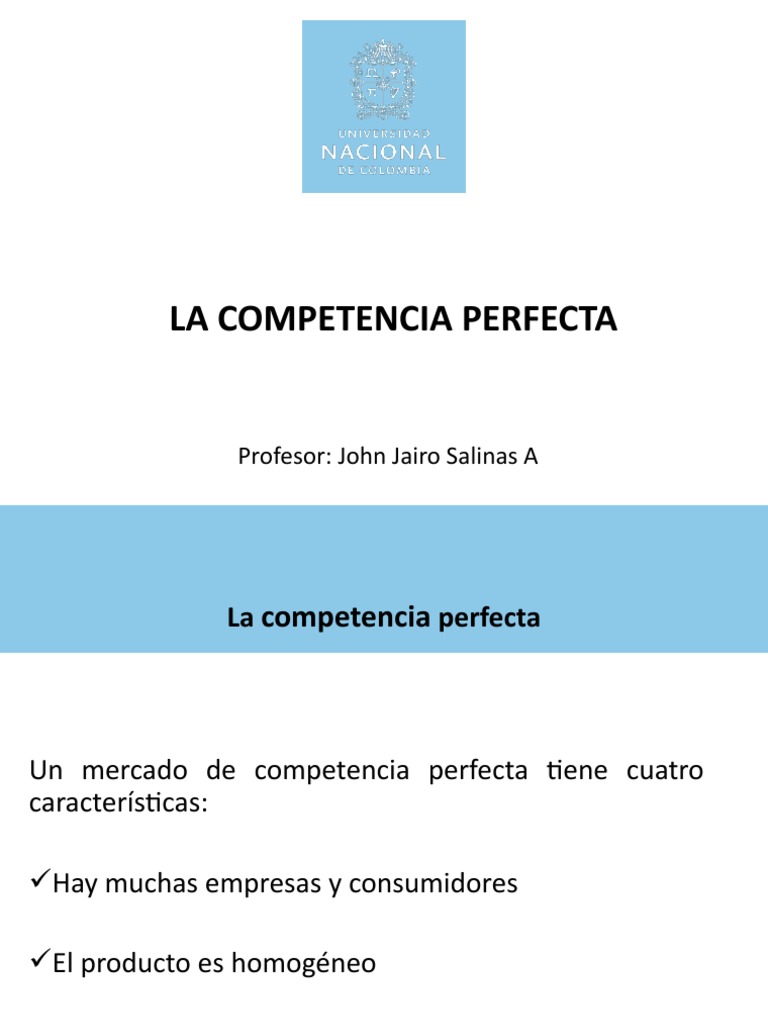 La Competencia Perfecta | PDF | Oferta (economía) | Mercado (economía)