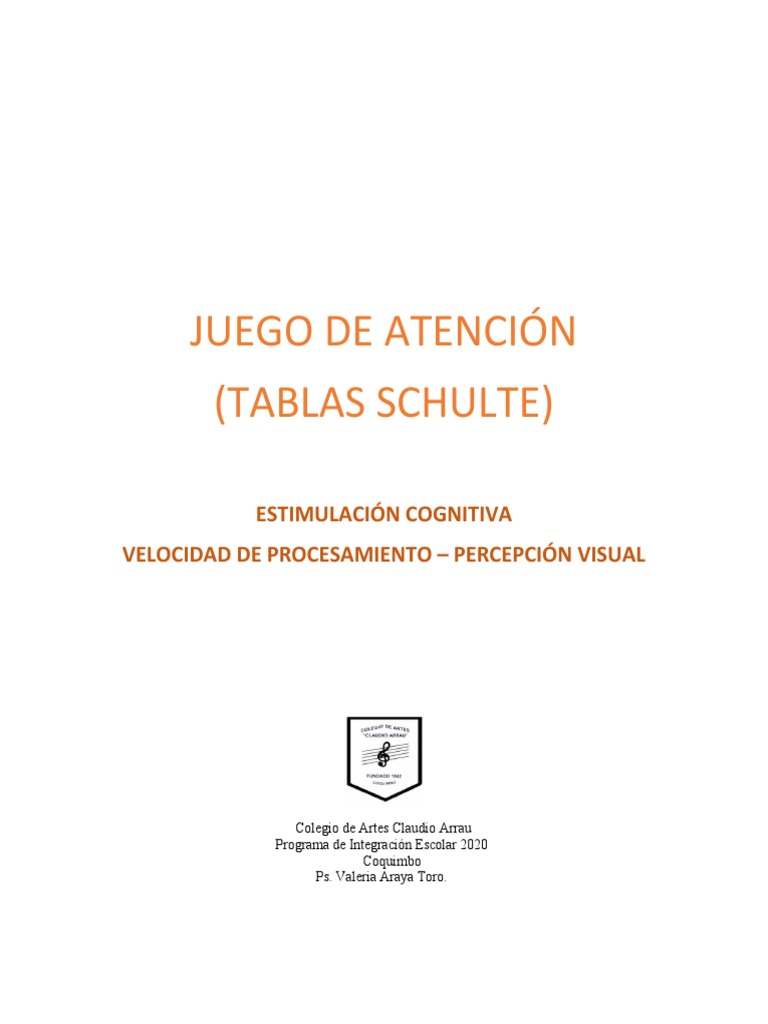 Tablas Schulte - Terminado | PDF