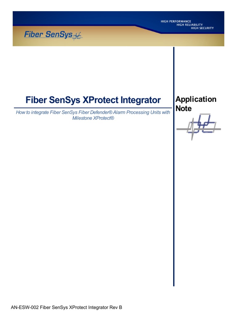 An-ESW-002 Fiber SenSys XProtect Integrator Rev B | PDF