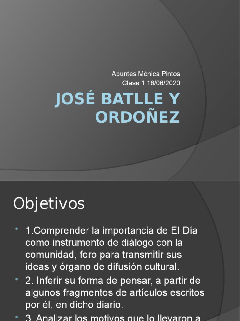 José Batlle y Ordoñez: Reformas y Prensa | PDF | Ciencias sociales ...