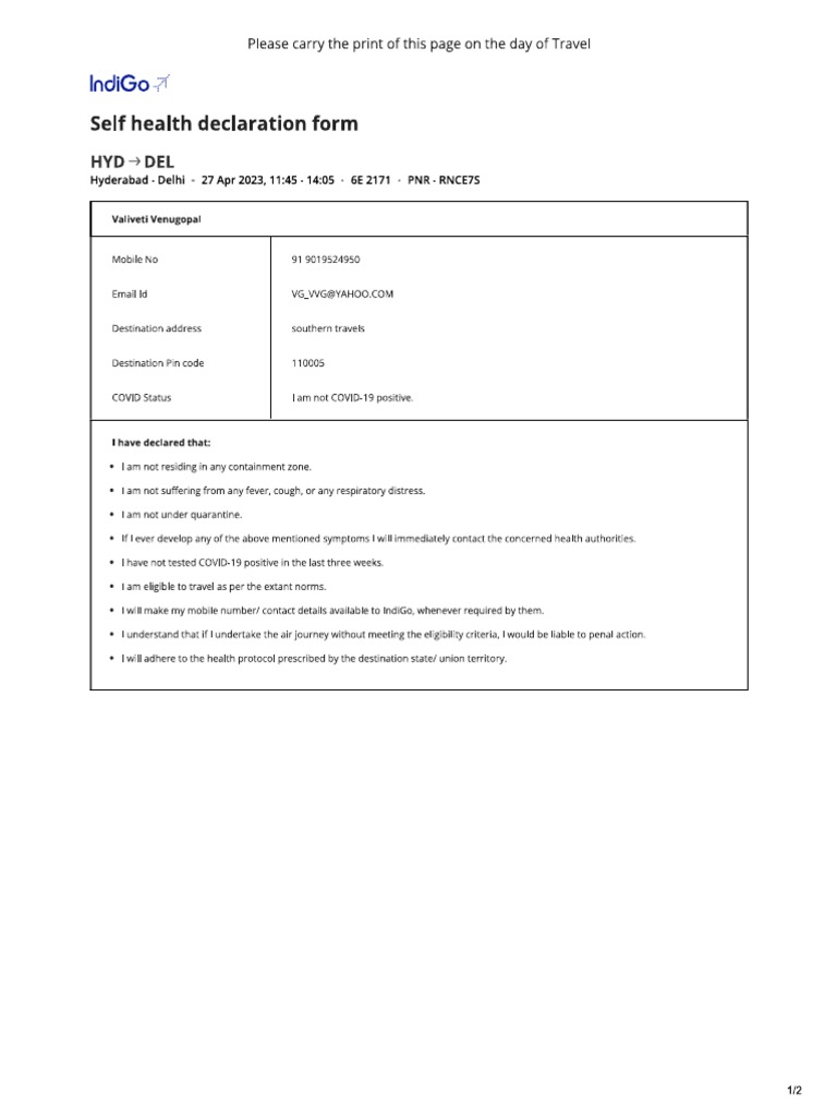 Health Form PDF | PDF