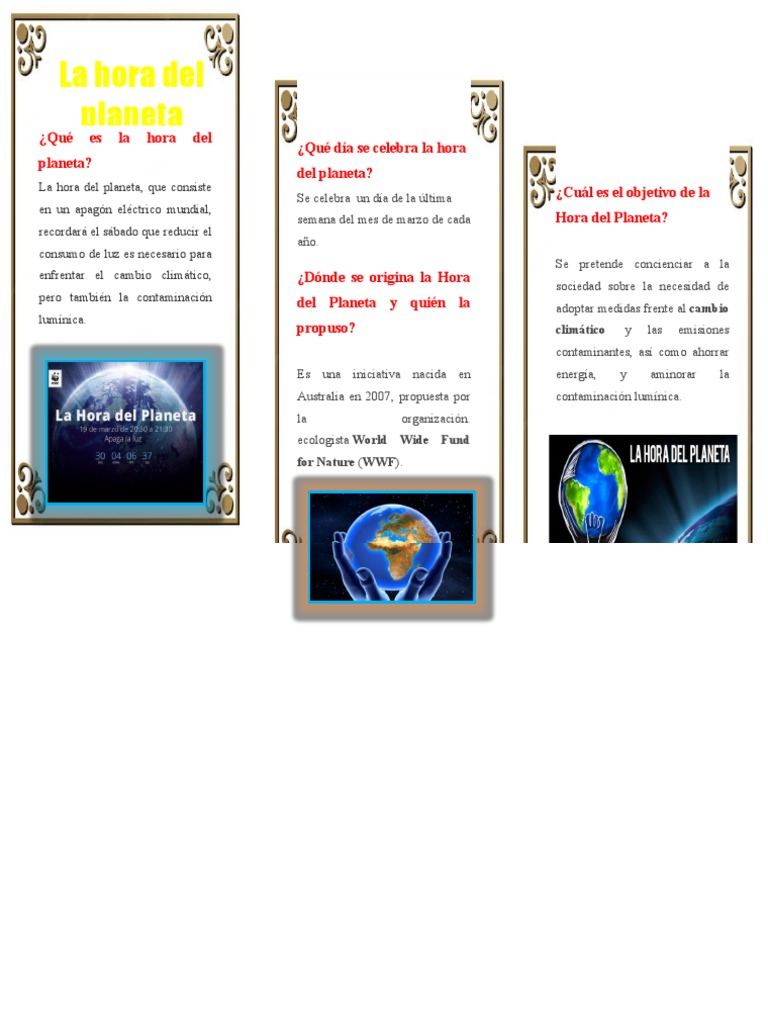 Triptico Hora Del Planeta | PDF