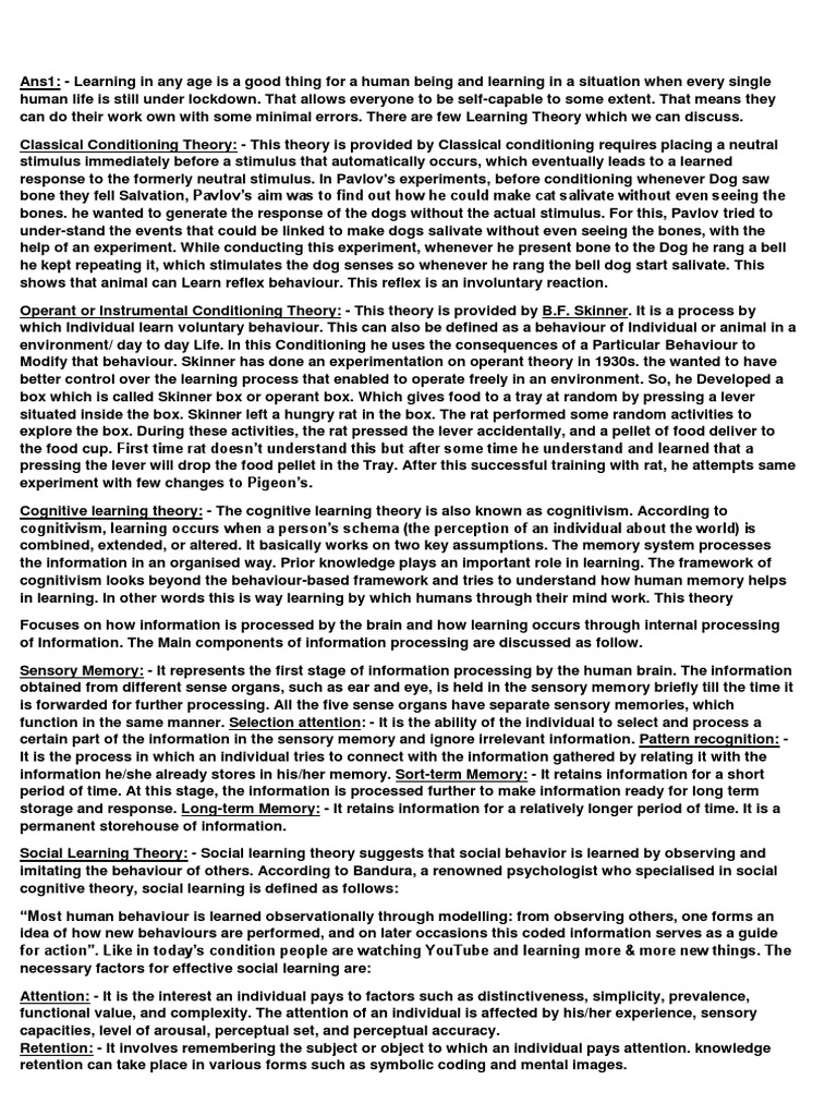 Organisational Behaviour PDF | PDF | Reinforcement | Classical Conditioning