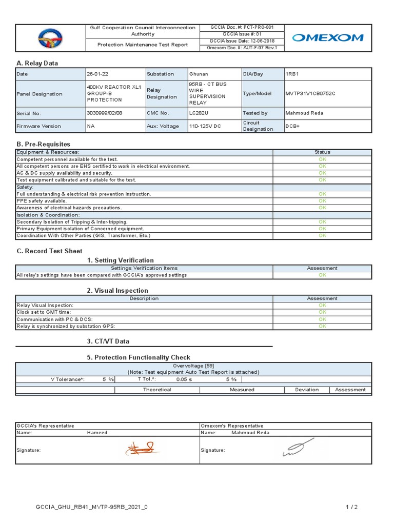 GCCIA GHU RB41 MVTP-95RB 2022 0 (Report) PDF | PDF | Electrical ...