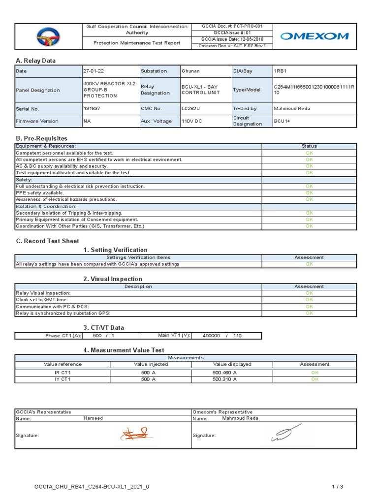 GCCIA GHU RB41 C264-BCU-XL1 2022 0 (Report) | PDF | Electrical ...
