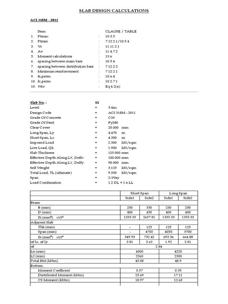Slab Design Calculation Pdf Pdf Structural Engineering Civil