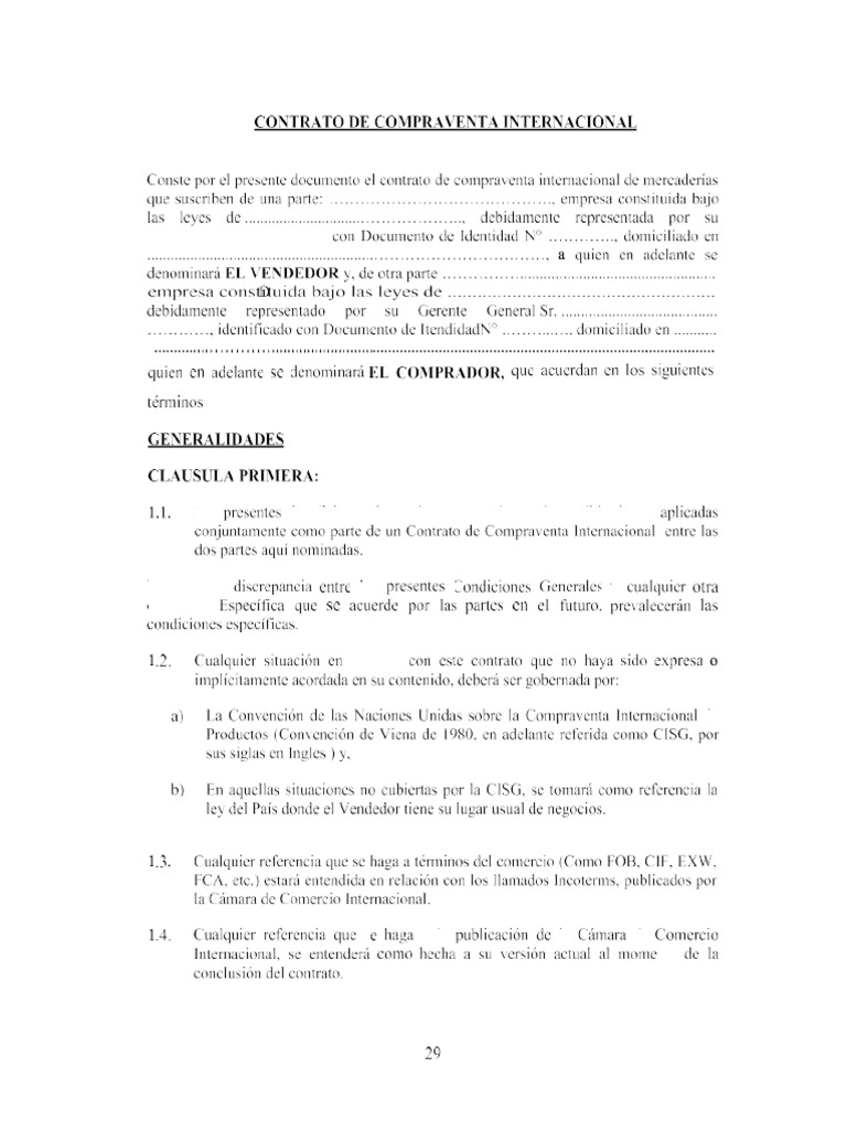 Contrato De Compraventa Internacional