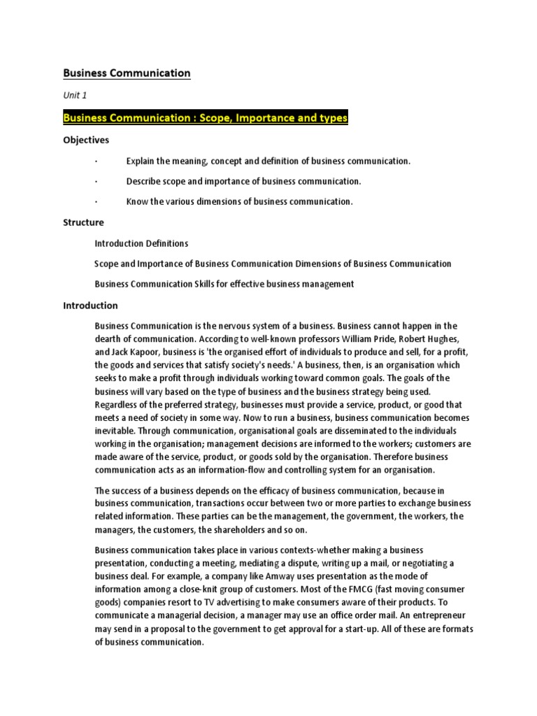 (NOTES) Business Communication | PDF