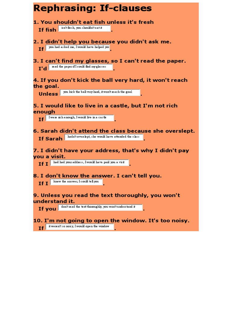 Rephrasing If Clauses | PDF