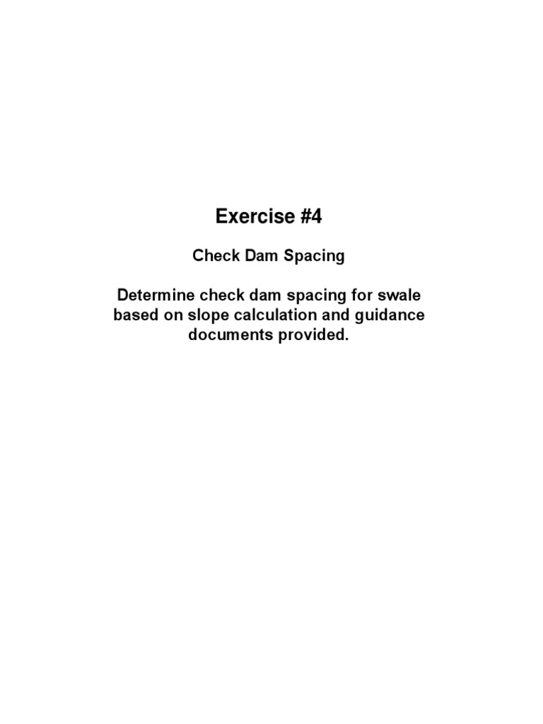 Exercise 4 Check Dam PDF | PDF | Dam | Erosion