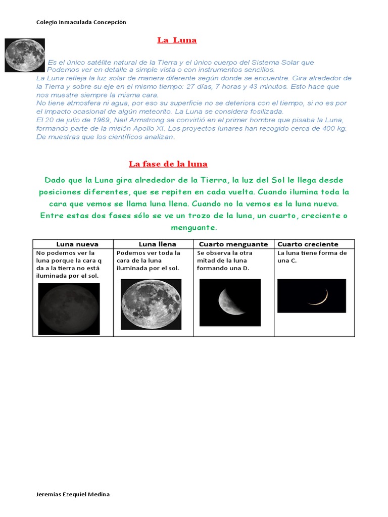 La Luna: Fases y Exploración Espacial | PDF | Luna | Programa Apolo