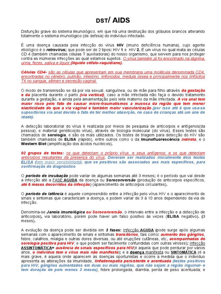DST AIDS | PDF | Elisa | Vírus