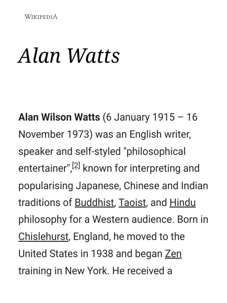 Alan Watts: Life and Philosophy | PDF | Religion & Spirituality