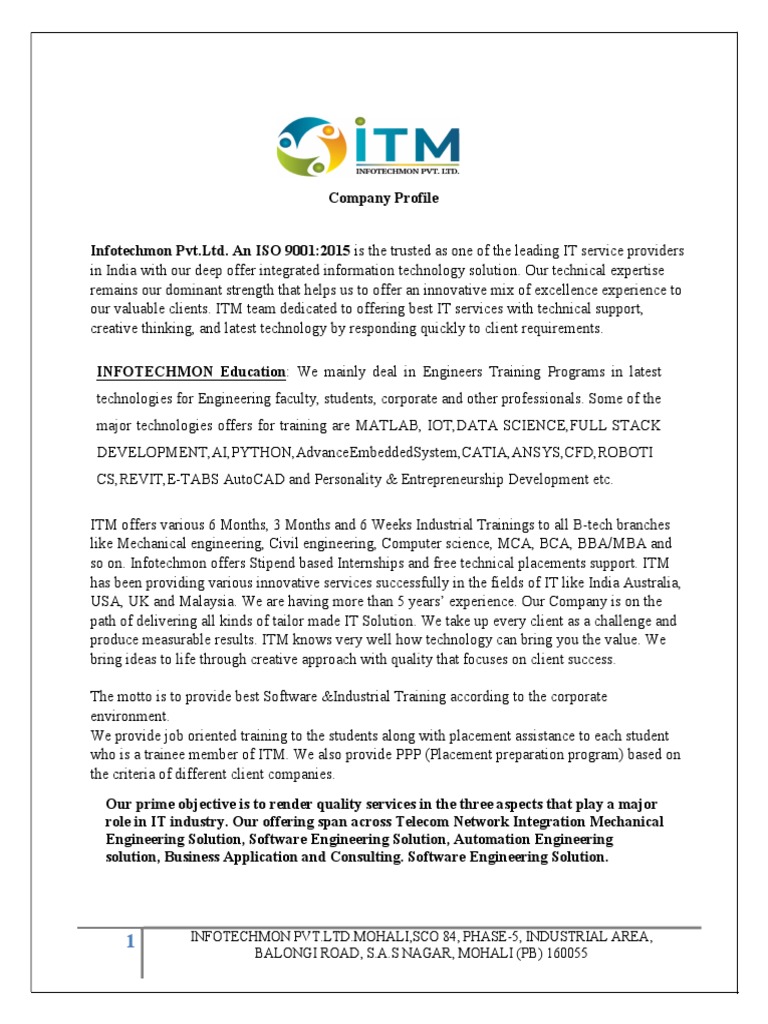 ITM Company Profile PDF | PDF