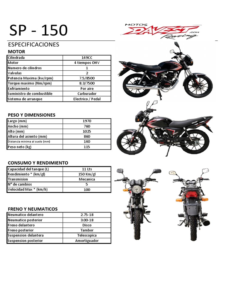 Ficha Tecnica SP150 | PDF