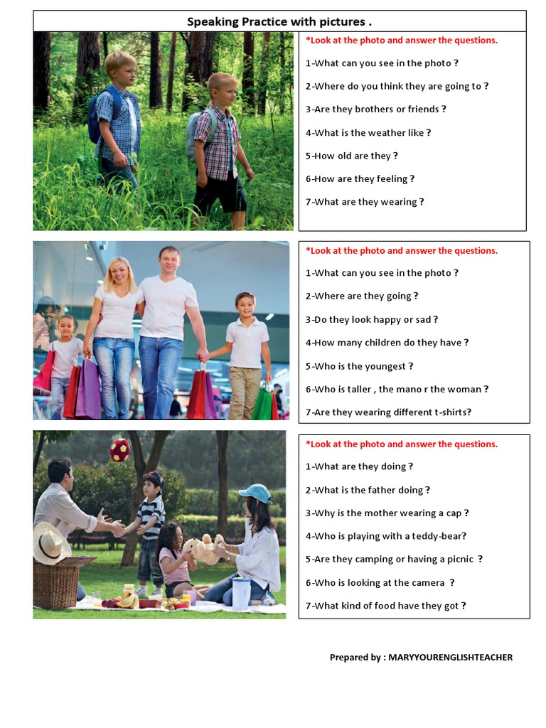 Speaking Practice With Pictures Picture Description Exercises - 124260 ...