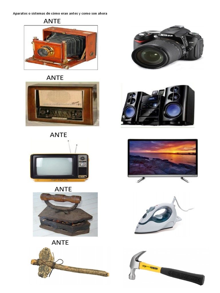 Aparatos o Sistemas de Cómo Eran Antes y Como Son Ahora | PDF | Lápiz ...