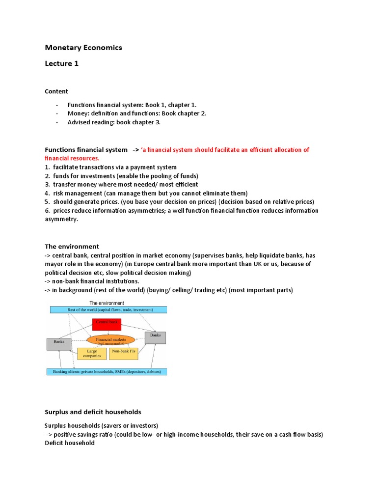 Monetary Economics Lectures Week 1 Download Free Pdf Money Money