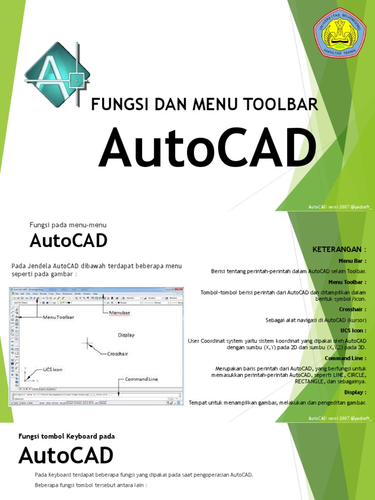 Fungsi - Menu Toolbar AutoCAD | PDF