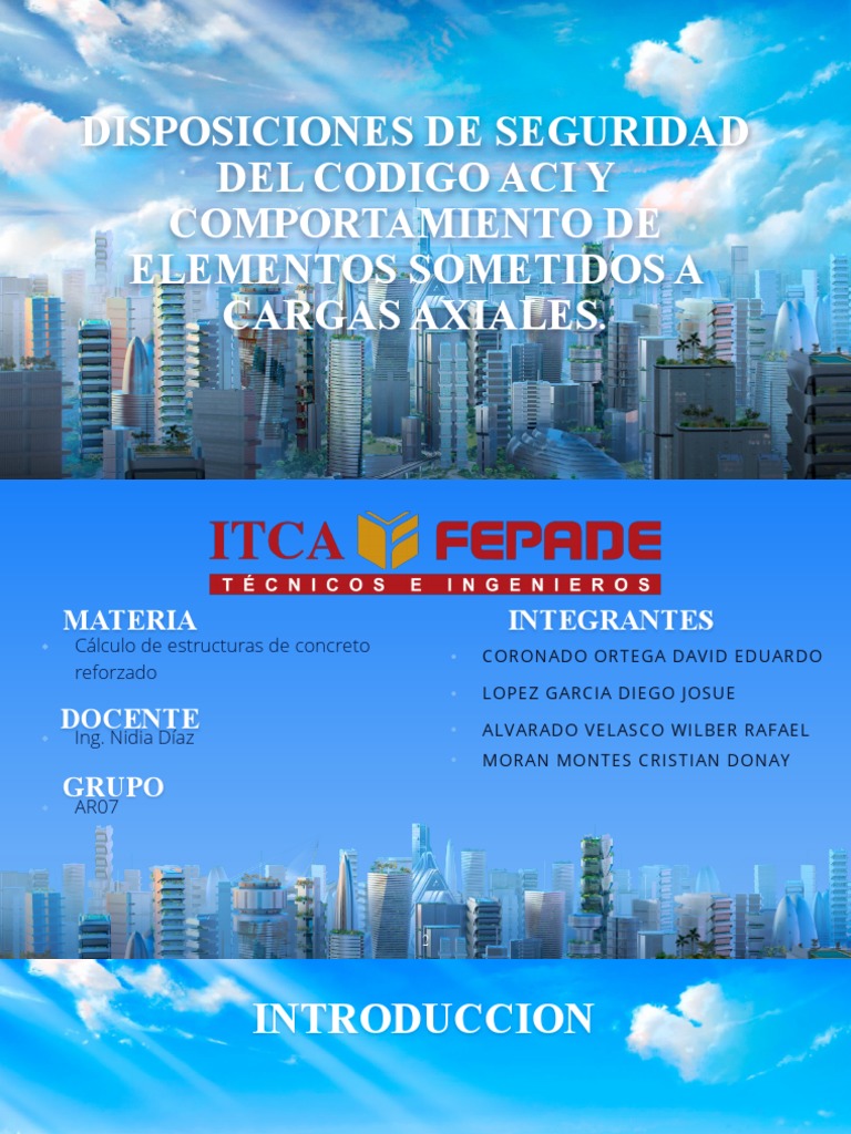 Disposiciones de Seguridad Del Codigo Aci y Comportamiento de Elementos ...