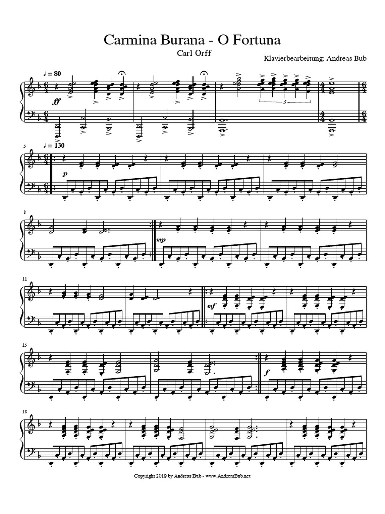 1 Carmina Burana - O Fortuna PDF | PDF