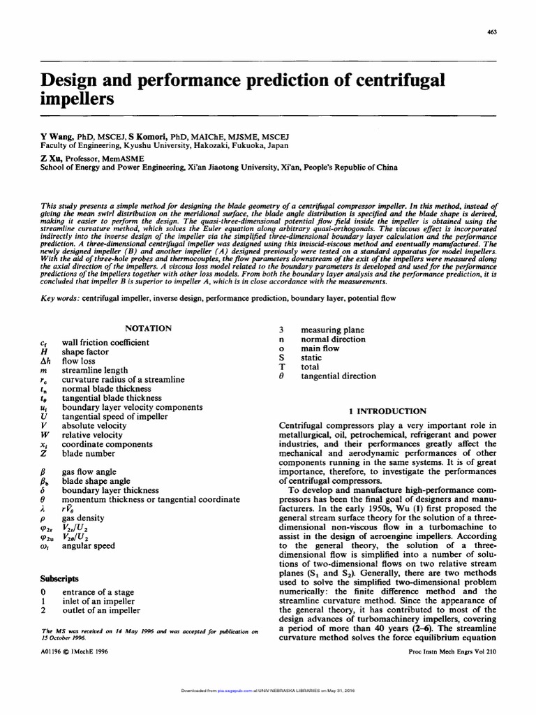 Wang1996 Design and Performance Prediction PDF | PDF | Boundary Layer ... Wang1996 Design and Performance Prediction PDF | PDF | Boundary Layer ...