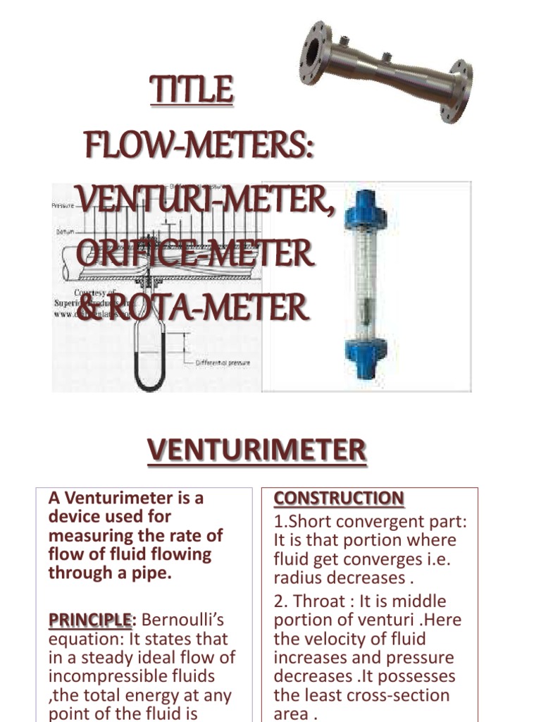 Flow Meters | PDF | Buoyancy | Flow Measurement