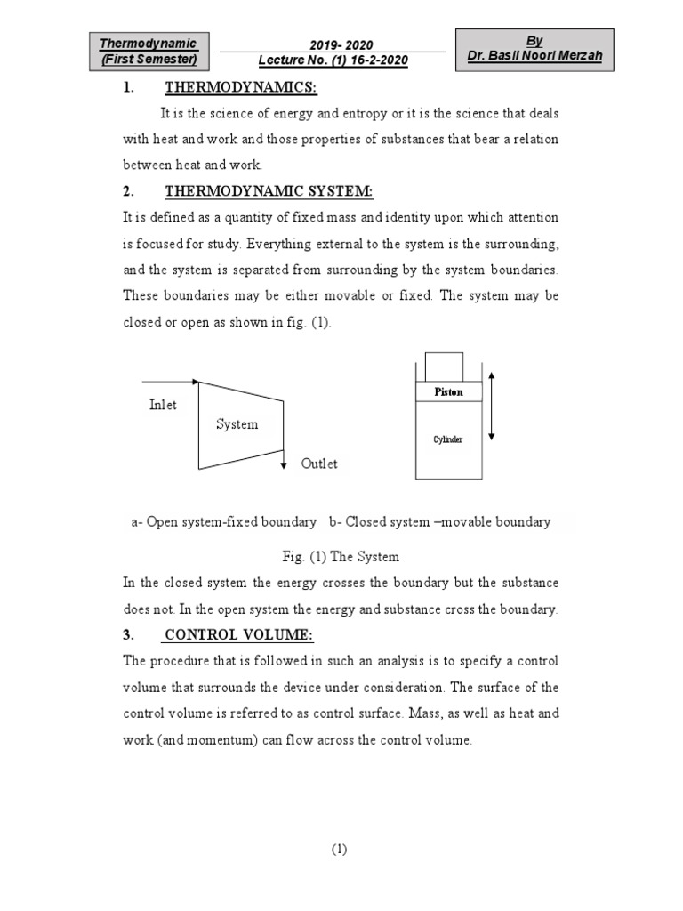 Lecture 1 Basic Concepts Pdf Pdf Pascal Unit Thermodynamics