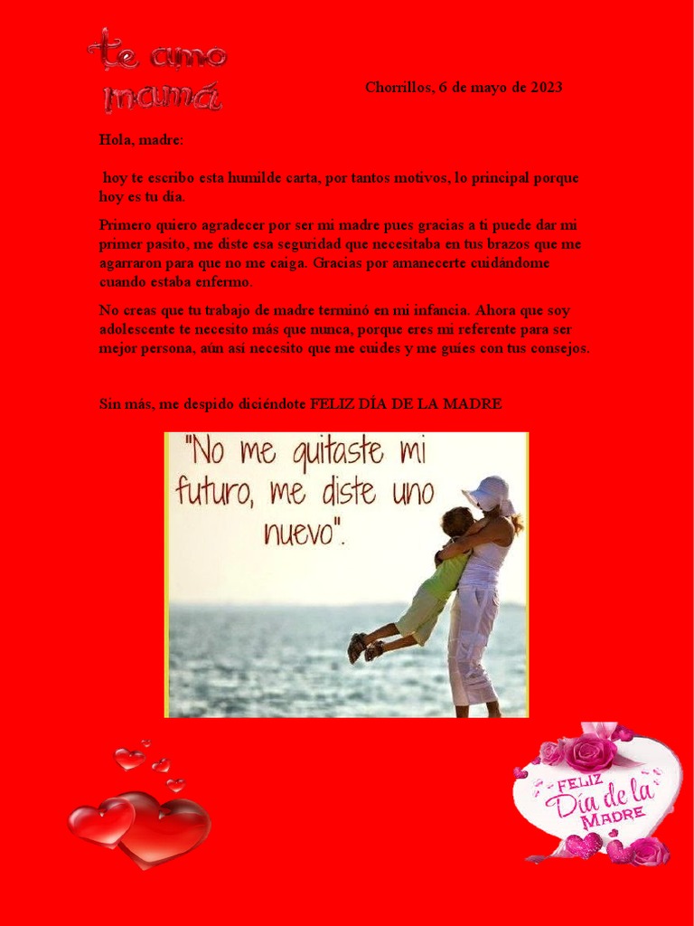 Carta Para El Dia De La Madre Pdf