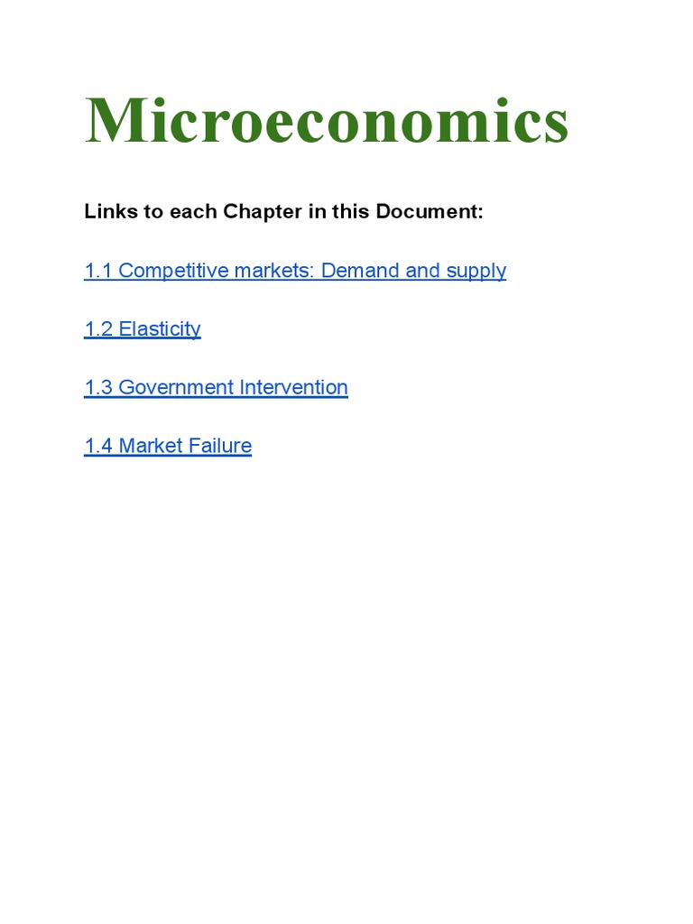 Microeconomics Notes | PDF | Demand | Price Elasticity Of Demand
