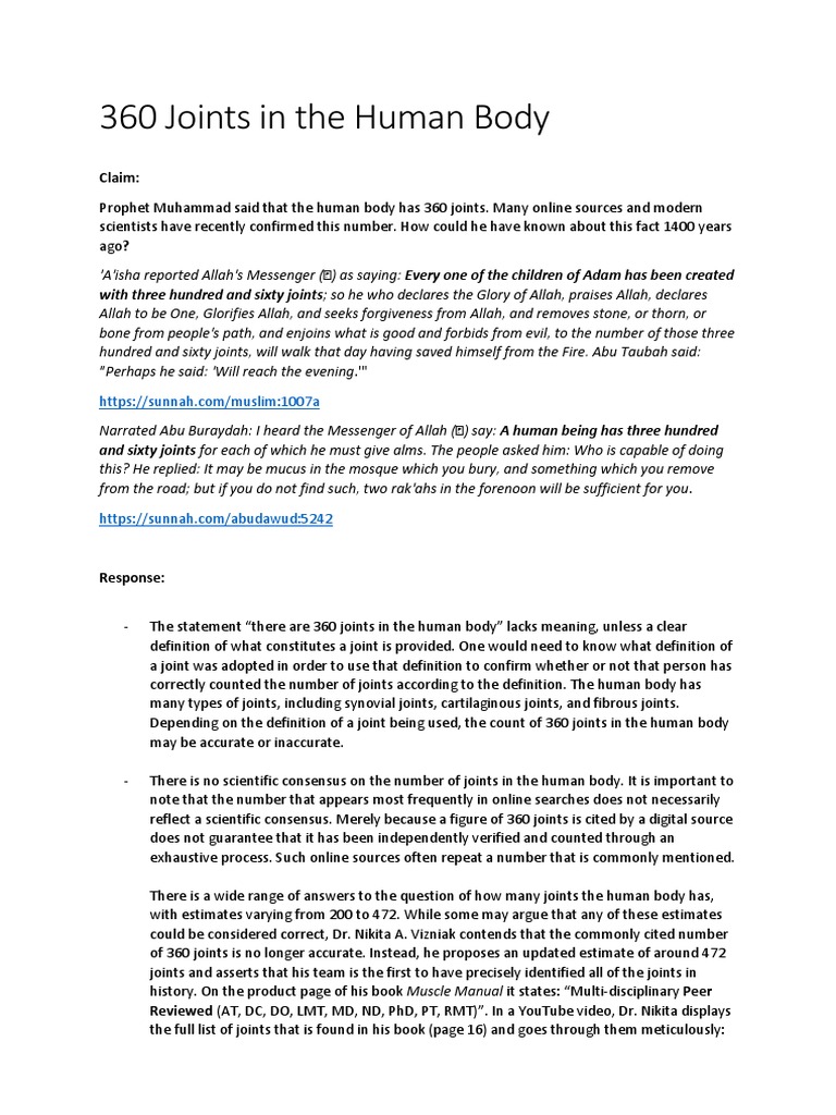 360 Joints PDF | PDF | Musculoskeletal System | Skeletal System