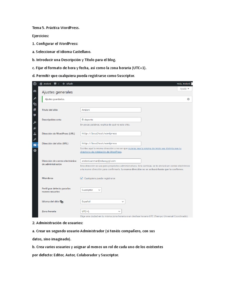 Practica 1 Wordpress | PDF