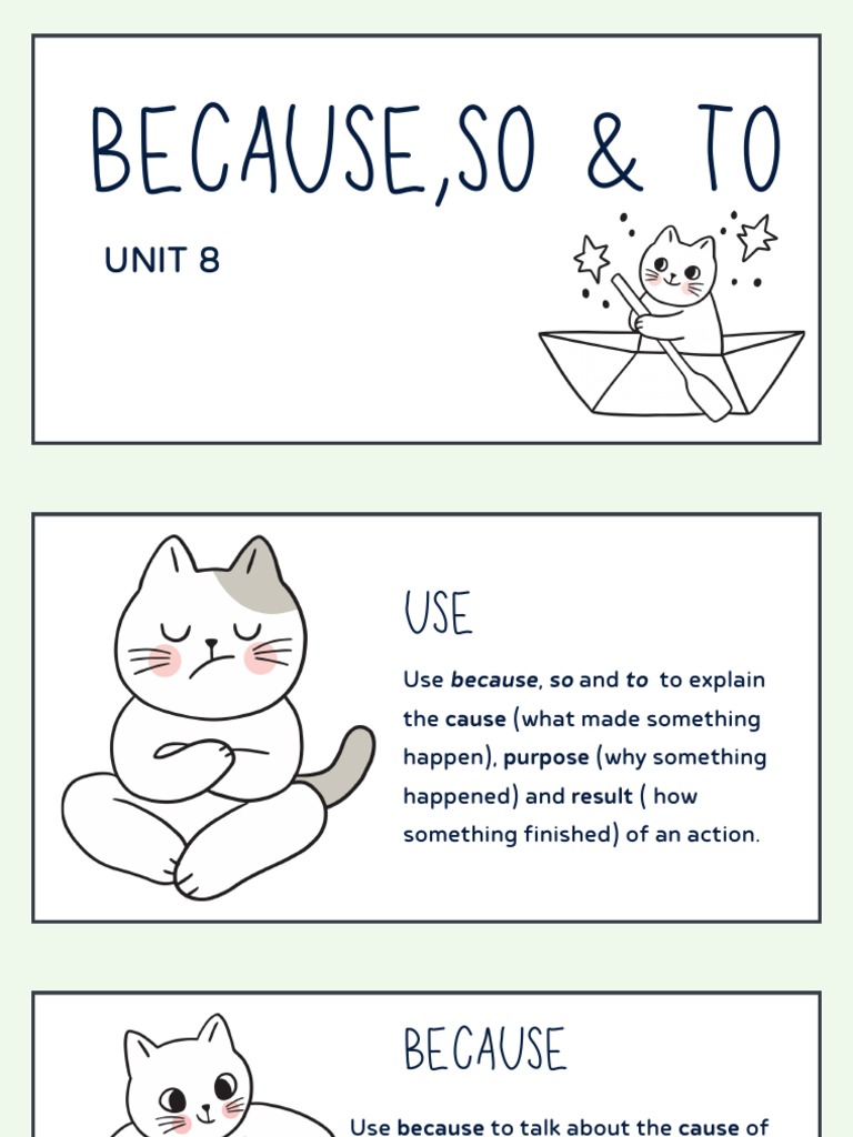 Because, so and to | PDF