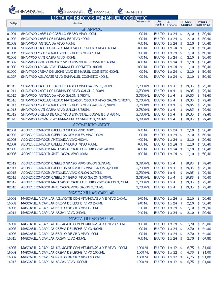 Lista de Precios GENERAL 2023 | PDF