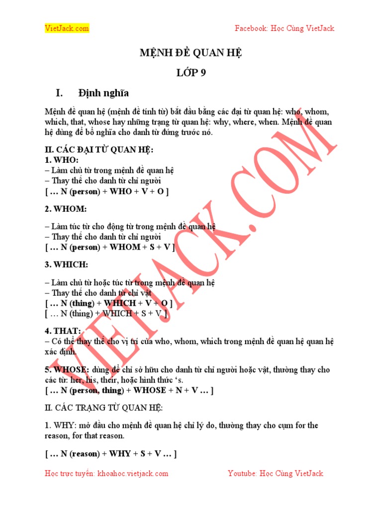 Menh de Quan He Co Dap An | PDF