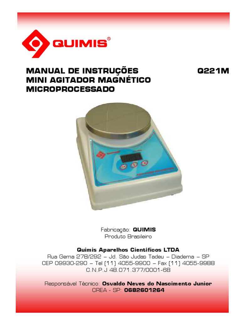 MANUAL Agitador Quimis q221m | PDF