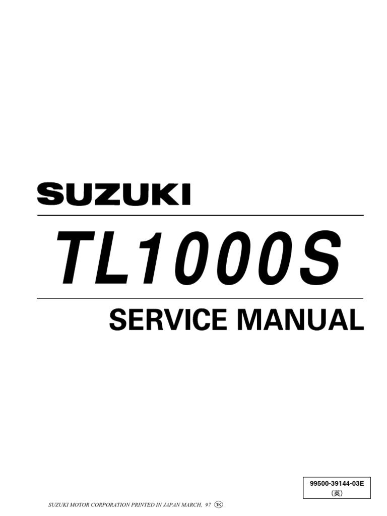 TL1000S 2000 Model Service Manual | PDF | Technology & Engineering
