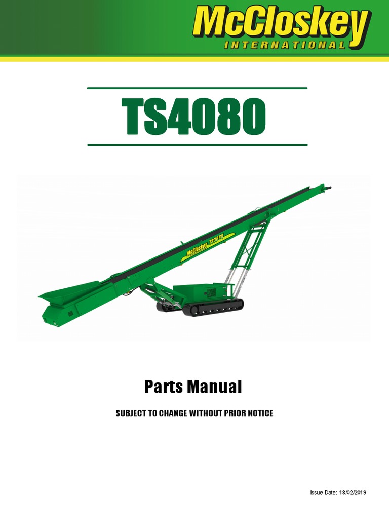 TS4080 Parts Manual 18-02-2019 PDF | PDF