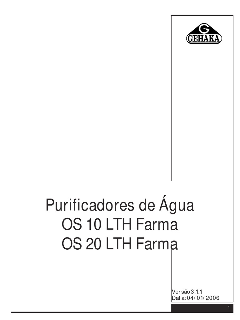 Manual 10 LTH Farma | PDF | Desinfetante | Osmose